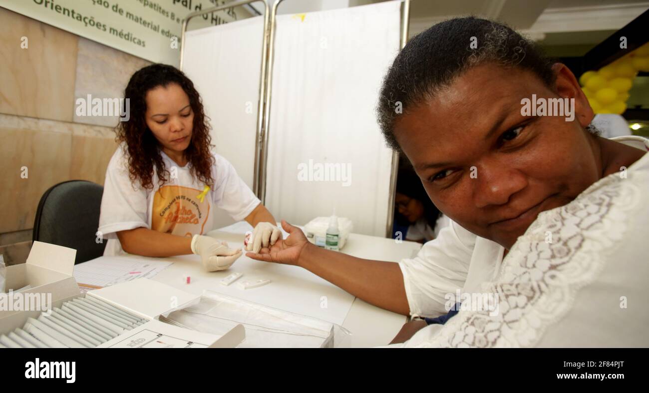 salvador, bahia / brazil - july 28, 2017: Blood collection for rapid ...