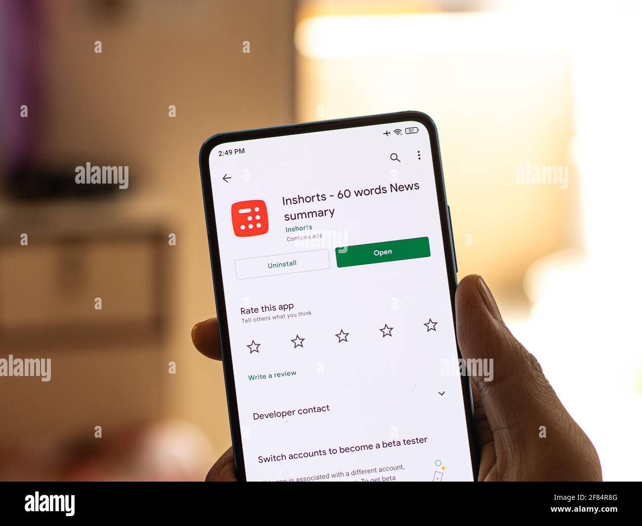 Assam, india - April 10, 2021 : Inshorts app logo on phone screen stock ...