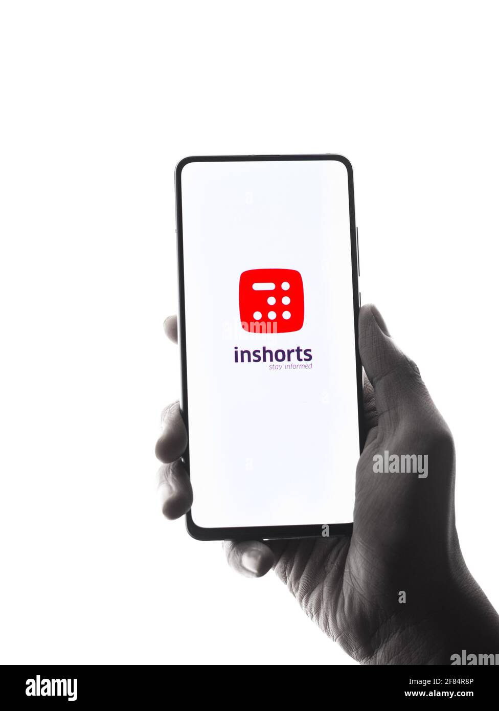 Assam, india - April 10, 2021 : Inshorts app logo on phone screen stock ...