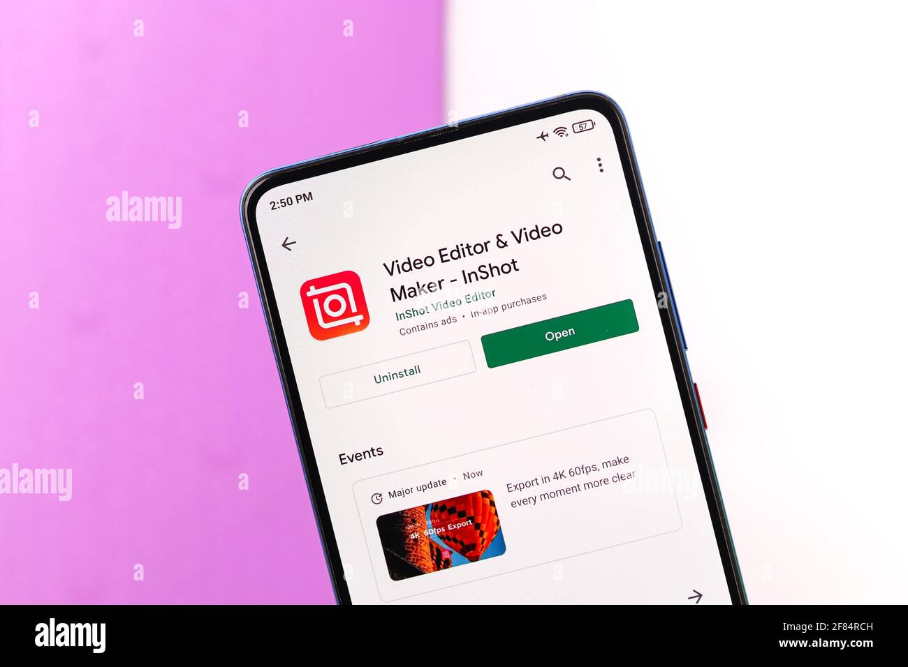 Assam, india - April 10, 2021 : Inshot logo on phone screen stock image ...