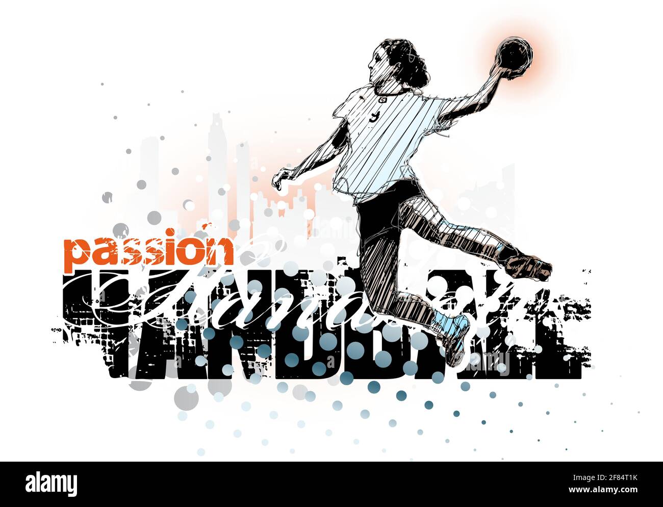 Handball illustration Cut Out Stock Images & Pictures - Alamy
