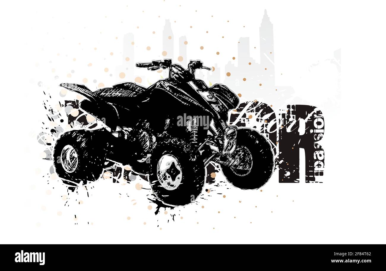 quad bike poster background Stock Vector Image & Art - Alamy