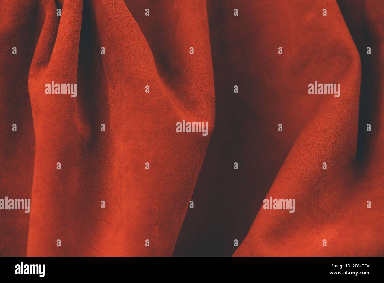 Felt material macro. Red suede texture. Fabric, leather, material for ...