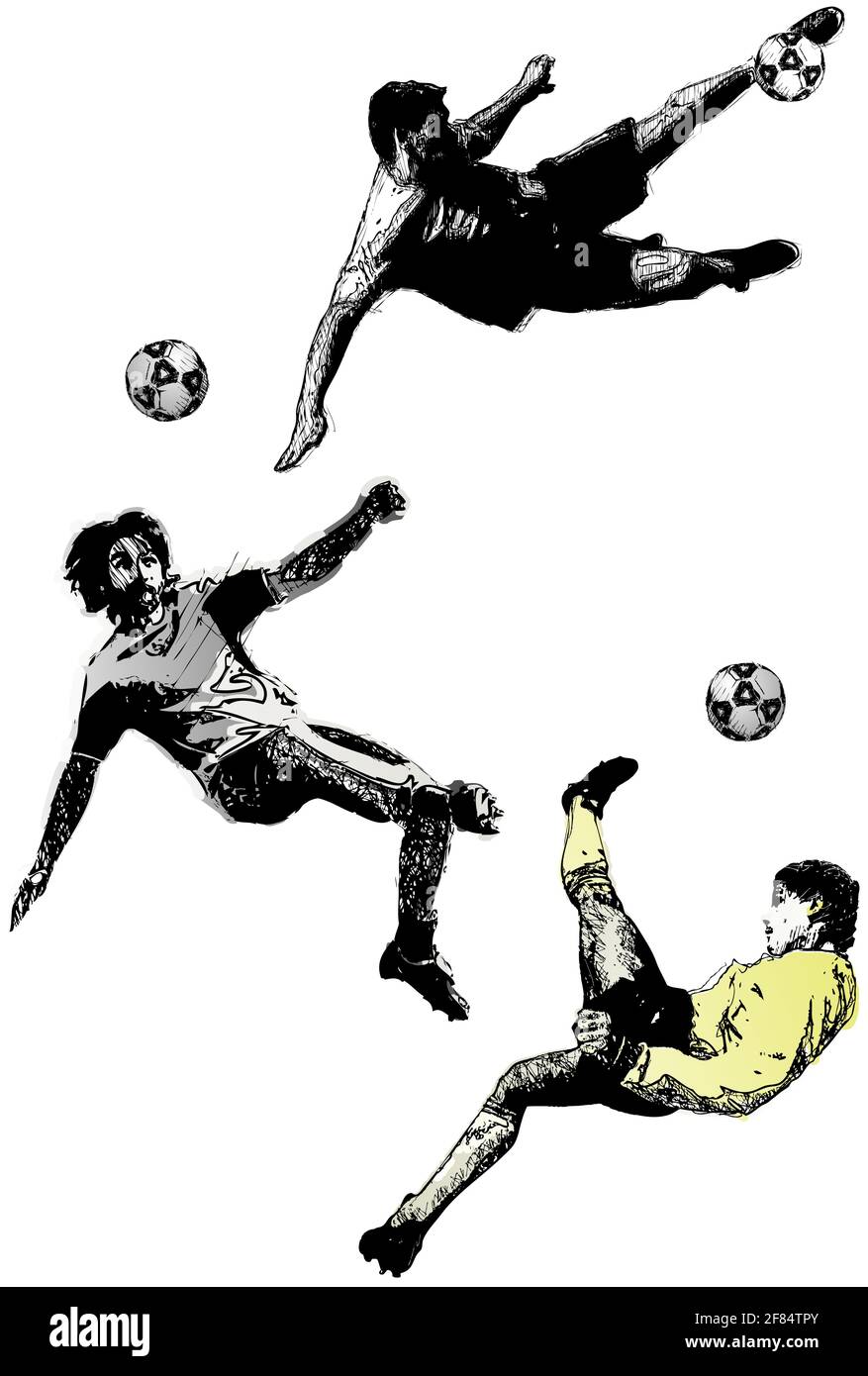 three soccer players illustration Stock Vector Image & Art - Alamy