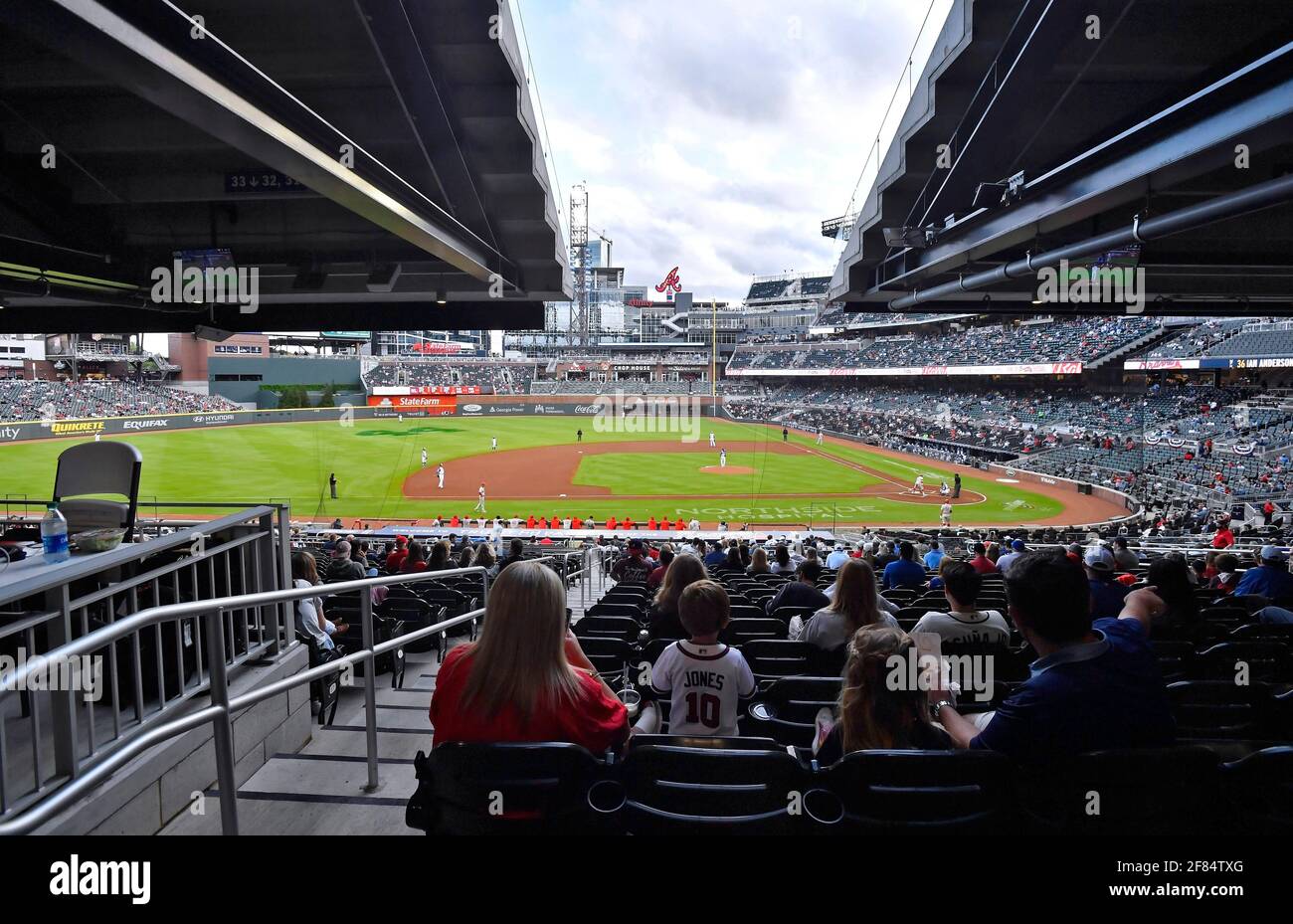 Atlanta, GA, USA. 10th Apr, 2021. A limited attendance crowd of 33% ...