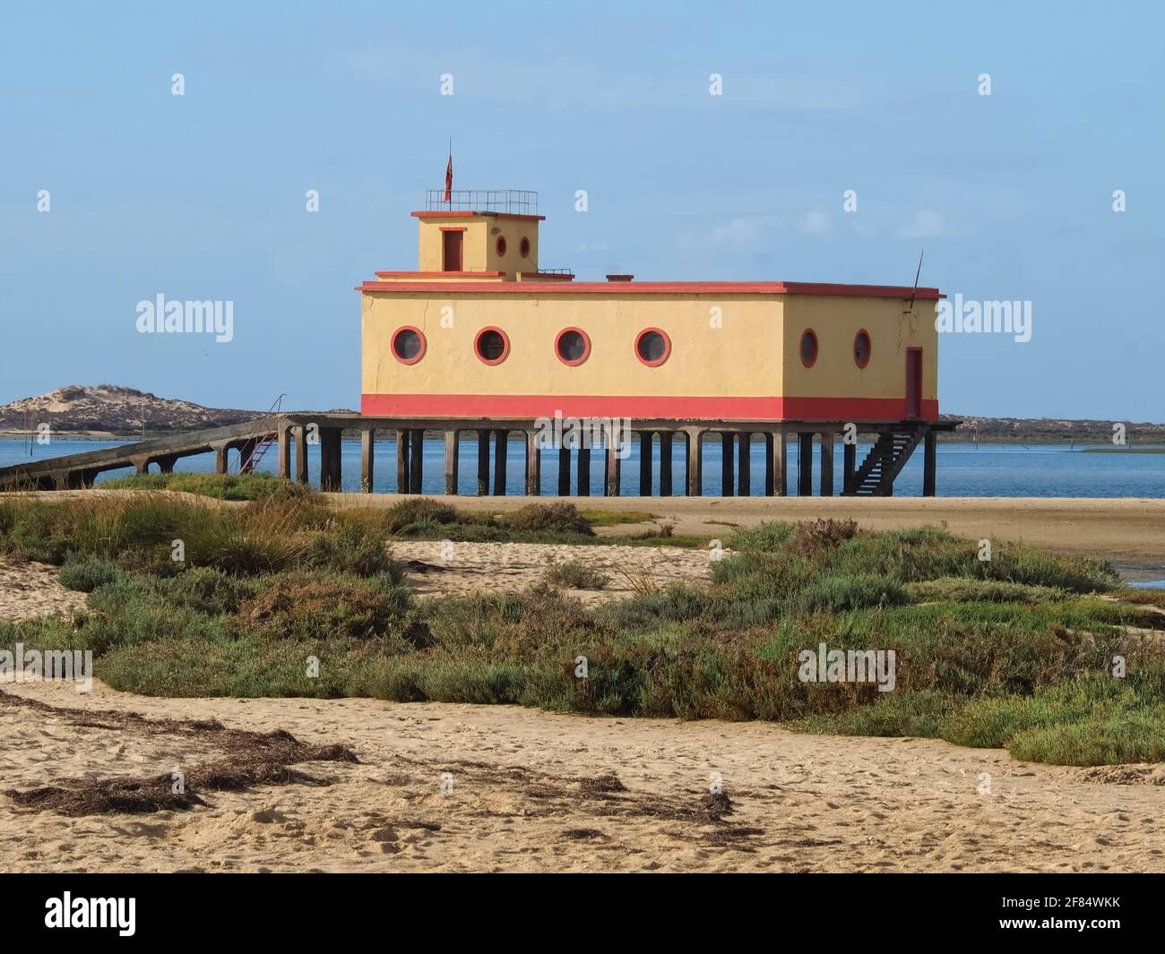 Beautiful beach of Fuseta at the Algarve coast of Portugal Stock Photo ...