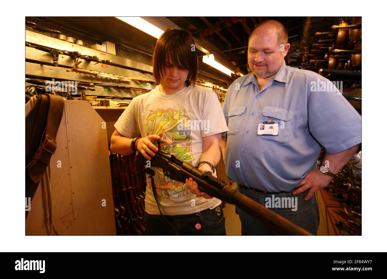 Robbie Candy apprentice armourer to the armourer Rob Barham, at the ...