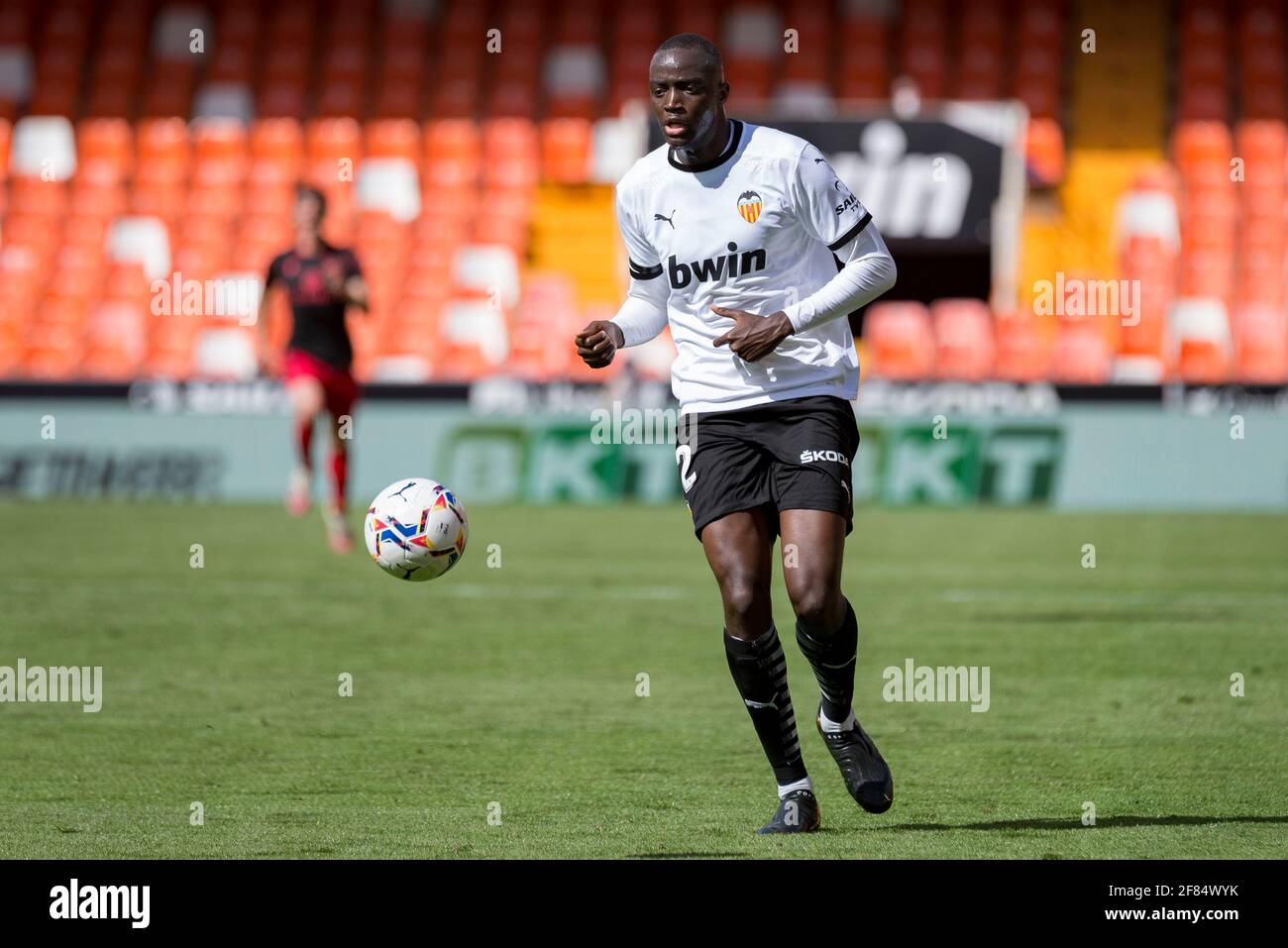Mouctar Diakhaby of Valencia CF seen in action during the Spanish La ...