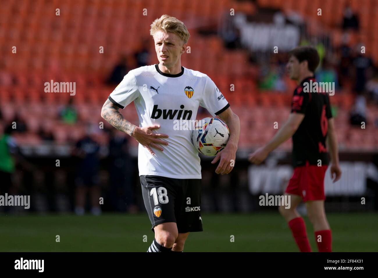 Daniel Wass of Valencia CF seen in action during the Spanish La Liga ...