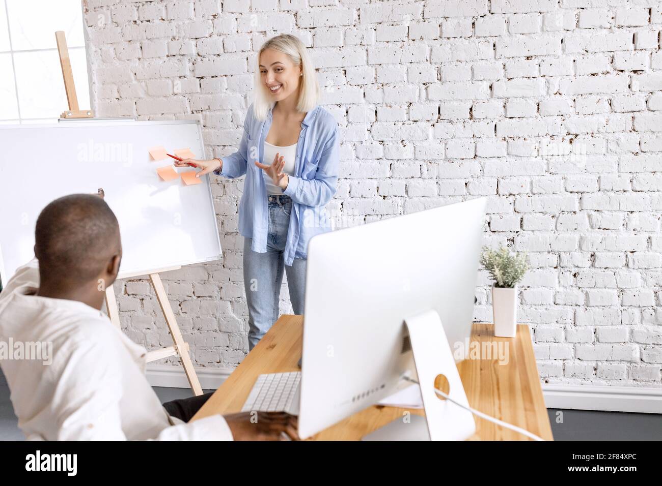 Smiling business lady making conference hi-res stock photography and ...