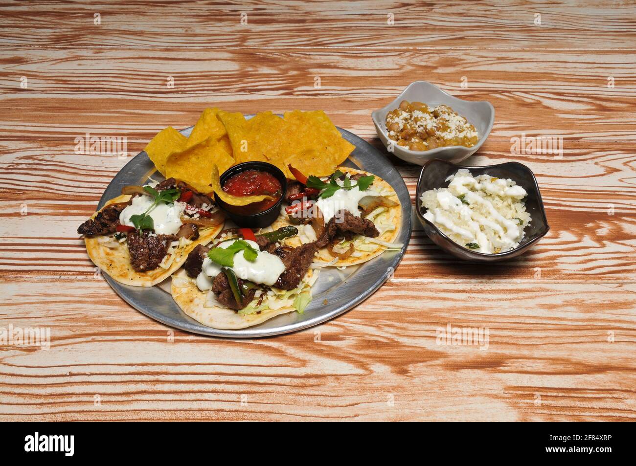 Authentic tex mex mexican cuisine known as steak tacos Stock Photo - Alamy