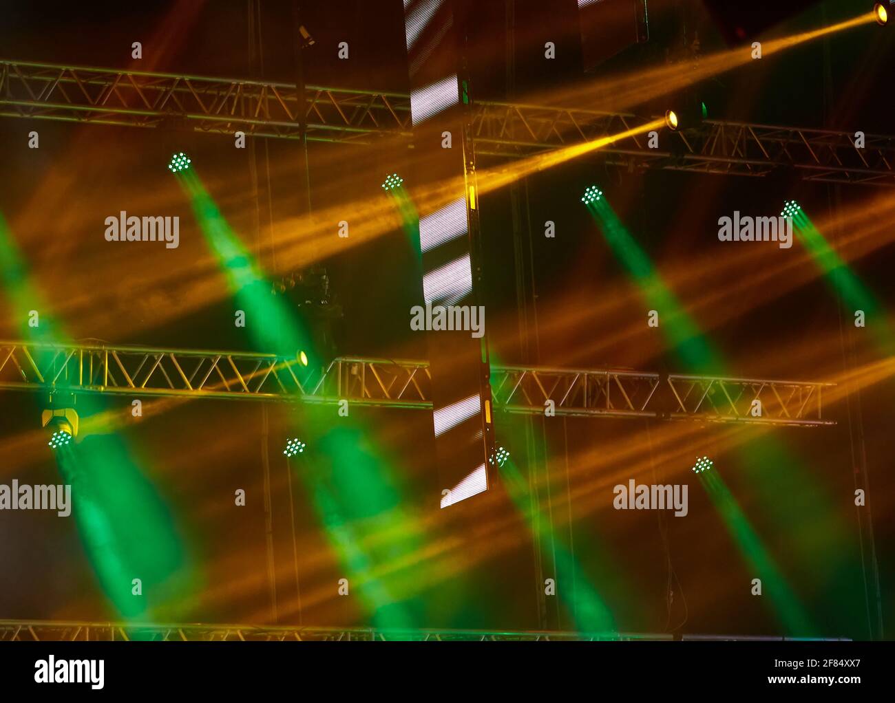 Abstract Colourful green show light in night Stock Photo - Alamy