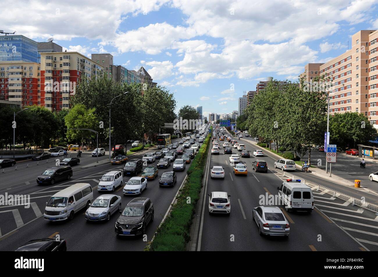 View of the eastern central section of the third ring road, Beijing ...