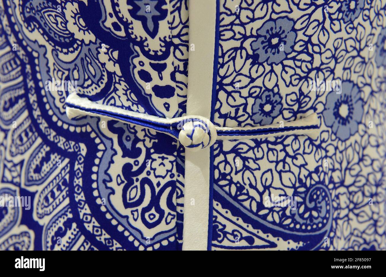 Cloth button, called a Pankou in Chinese, on a traditional Chinese ...