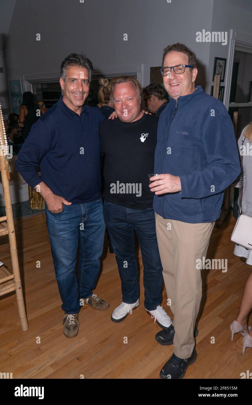 Steve Lipton, William Gaines and David Epstein attend Artist Luciana ...