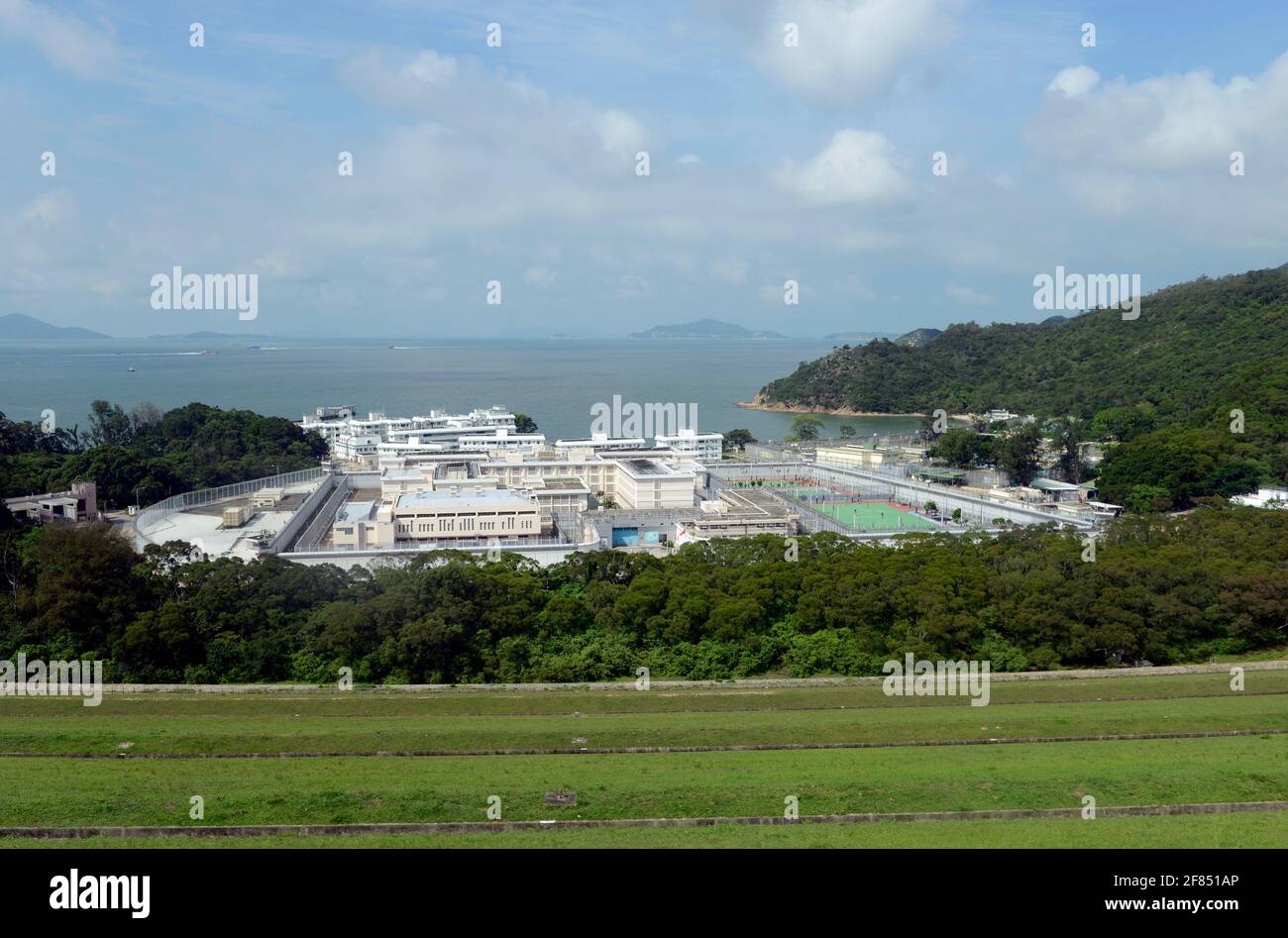 A view of Shek Pik prison on Lantau island, Hong Kong, China Stock ...