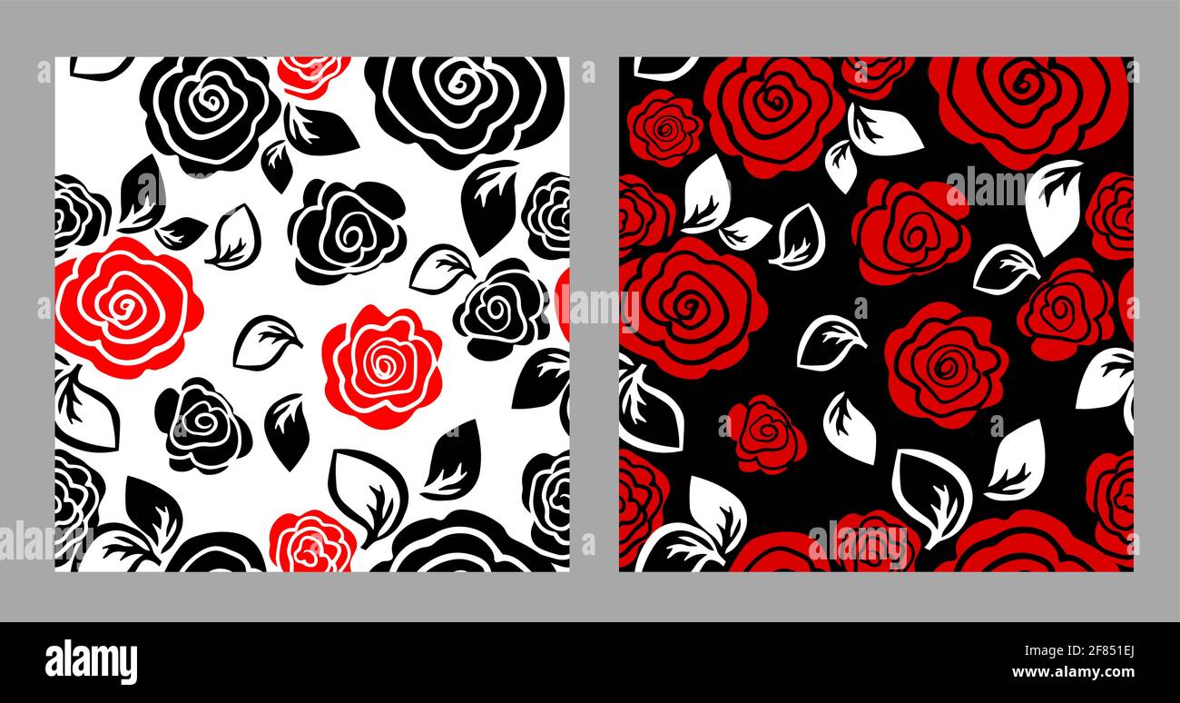 The seamless background is simple roses. Dark and light background ...