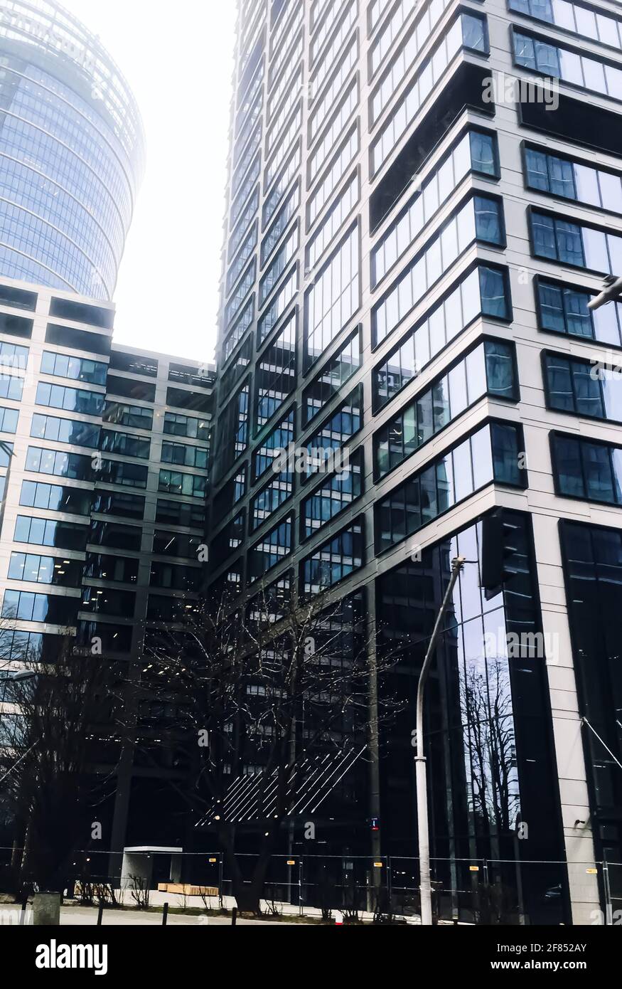 Corporate office building in financial district, modern skyscraper in ...