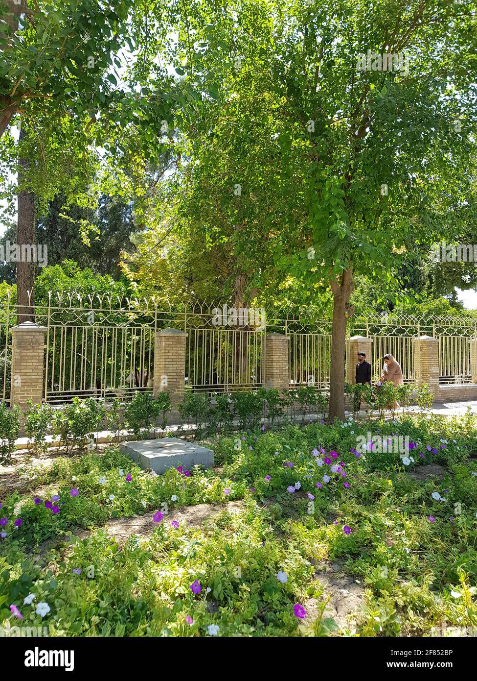 shiraz, iran - april 12, 2017: tourism photo of beautiful gardens in ...