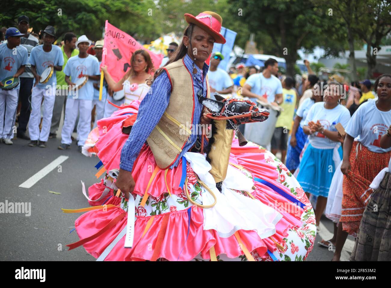 salvador, bahia / brazil - january 24, 2016: Members of Burrinha da ...