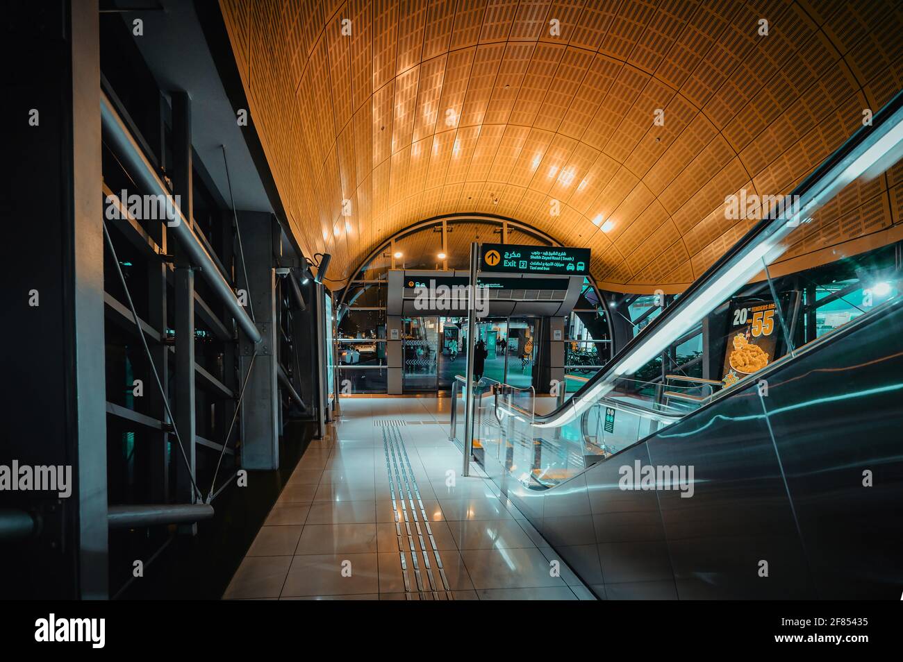 Dubai, United Arab Emirates - March 31, 2021: Dubai metro station ...