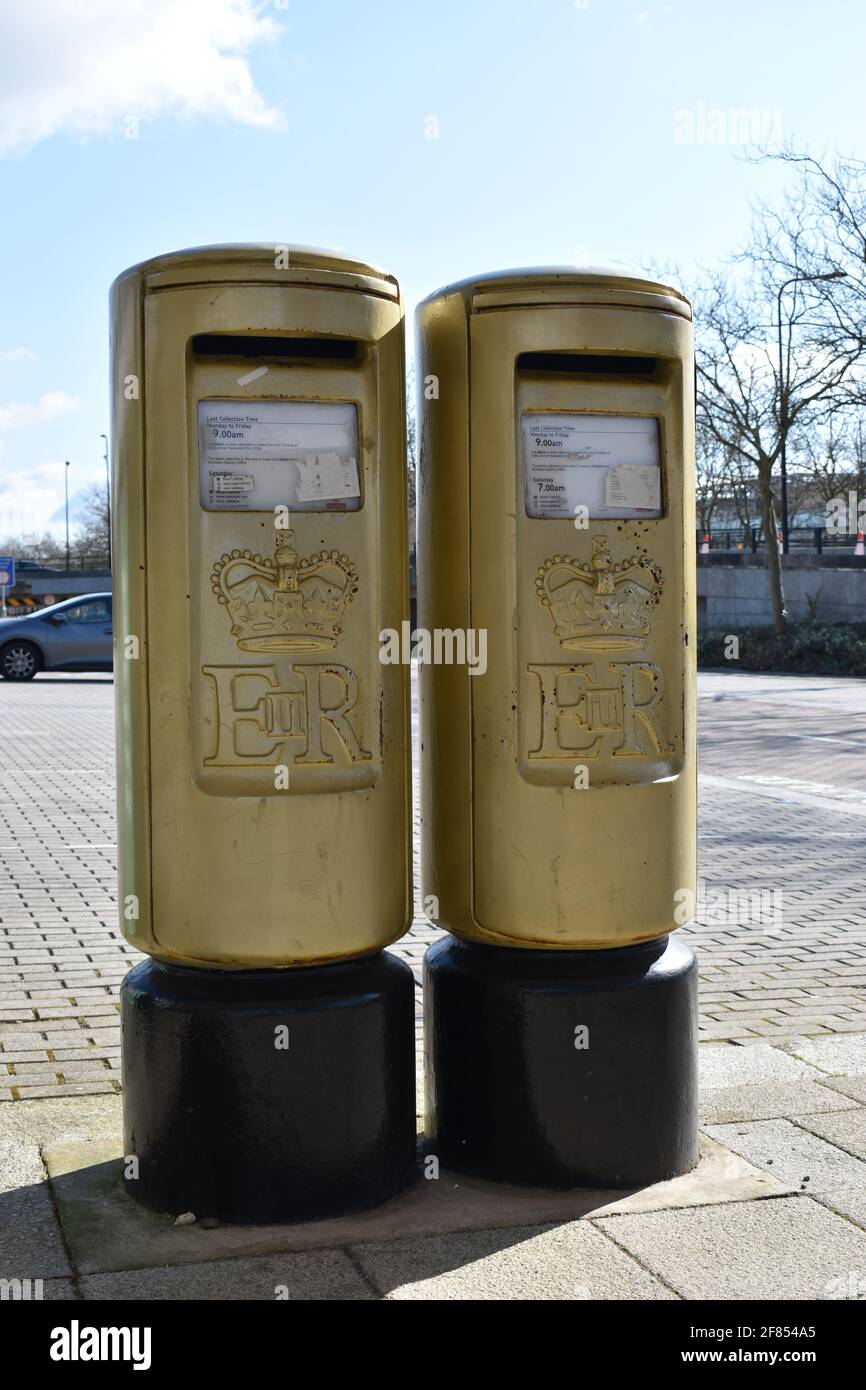 Gold letter boxes hi-res stock photography and images - Alamy