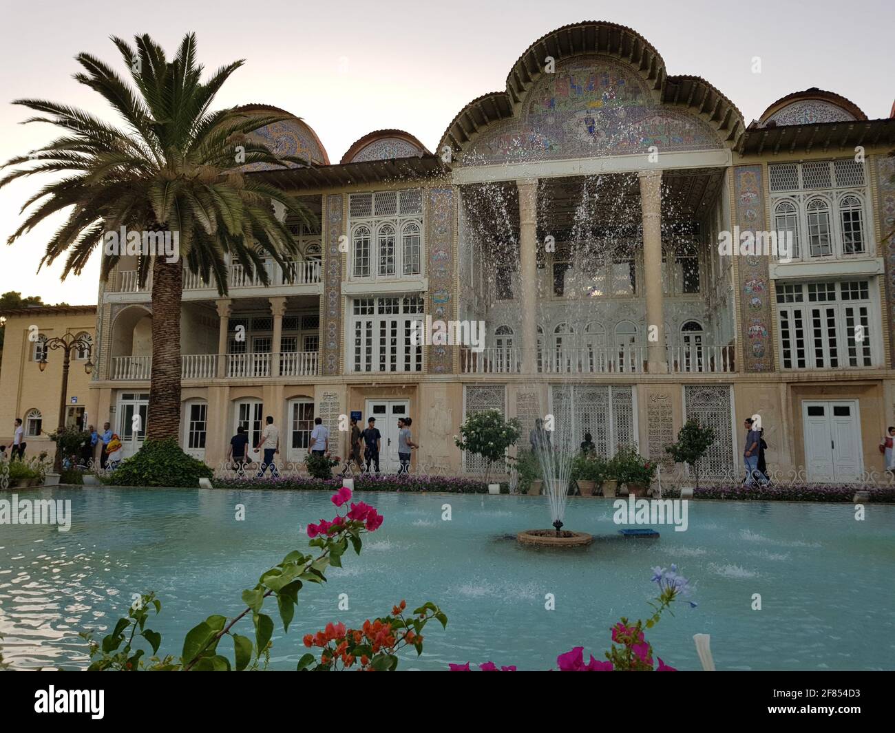 shiraz, iran - april 12, 2017: tourism photo of beautiful gardens in ...
