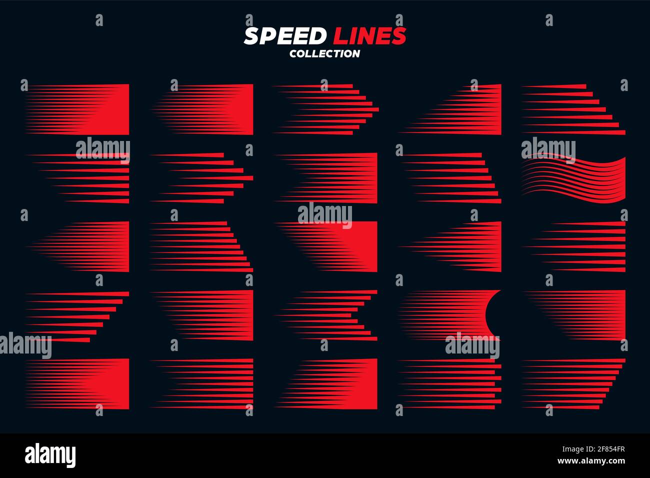 Red comic speed lines signs collection. Motion elements for your design ...