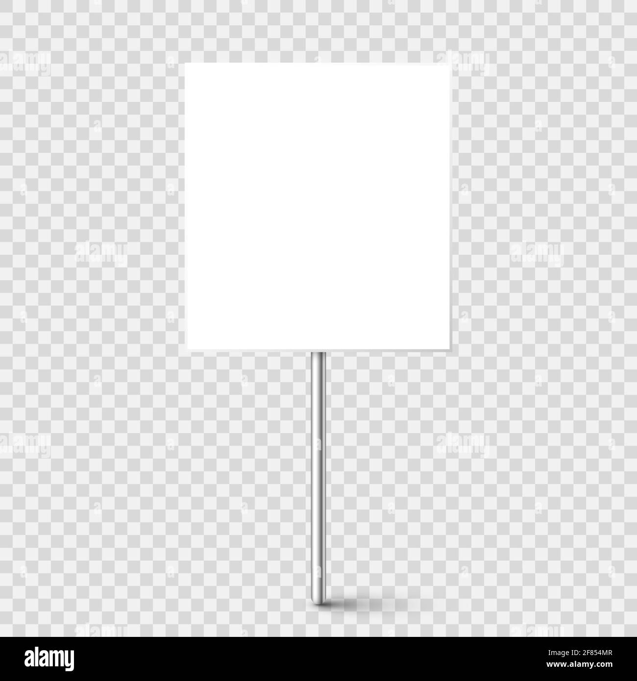 Blank board with place for text, protest sign isolated on transparent ...