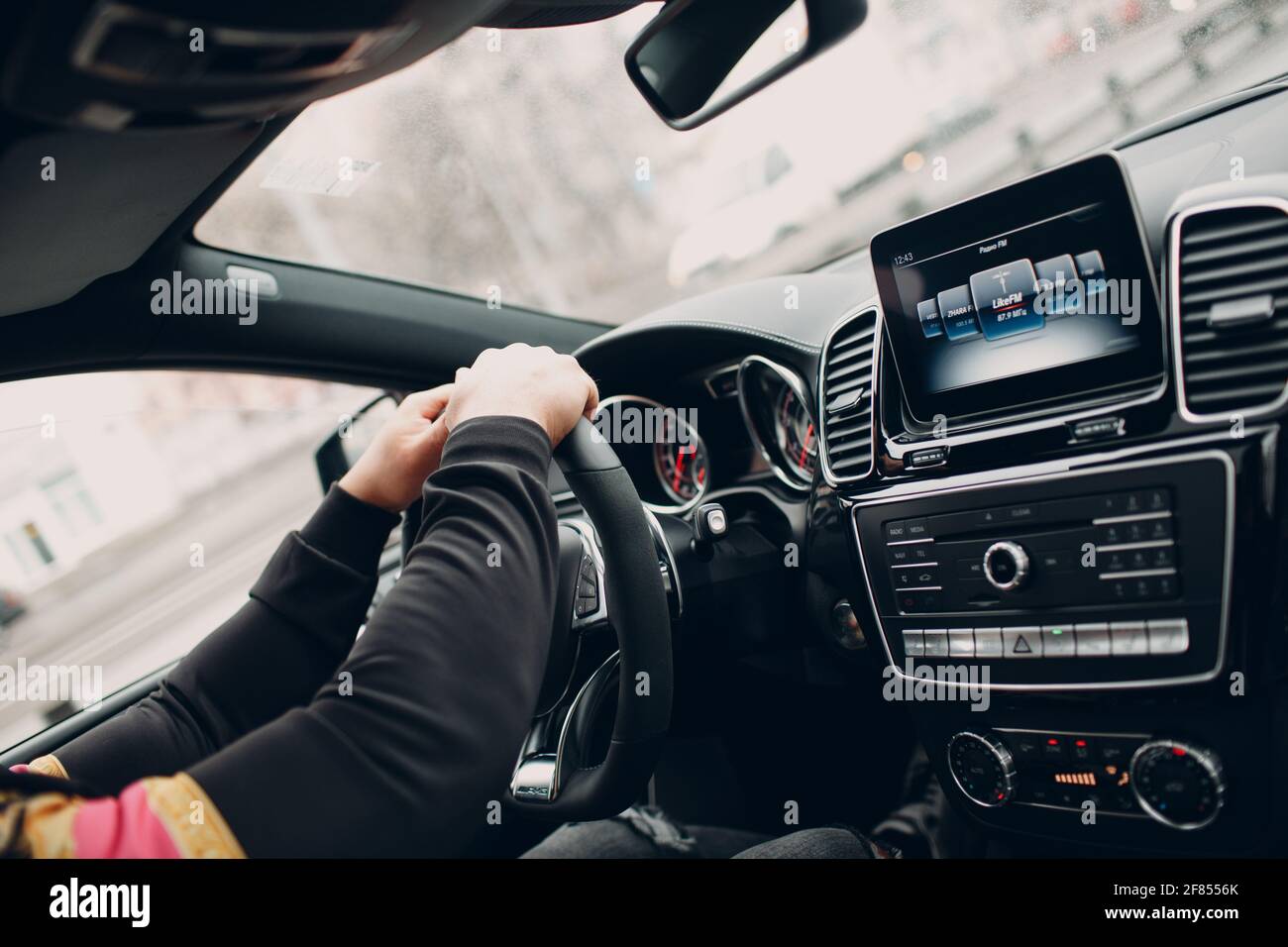 USA - New York, March 19, 2019: The new modern Mercedes Benz AMG GLE 63 ...