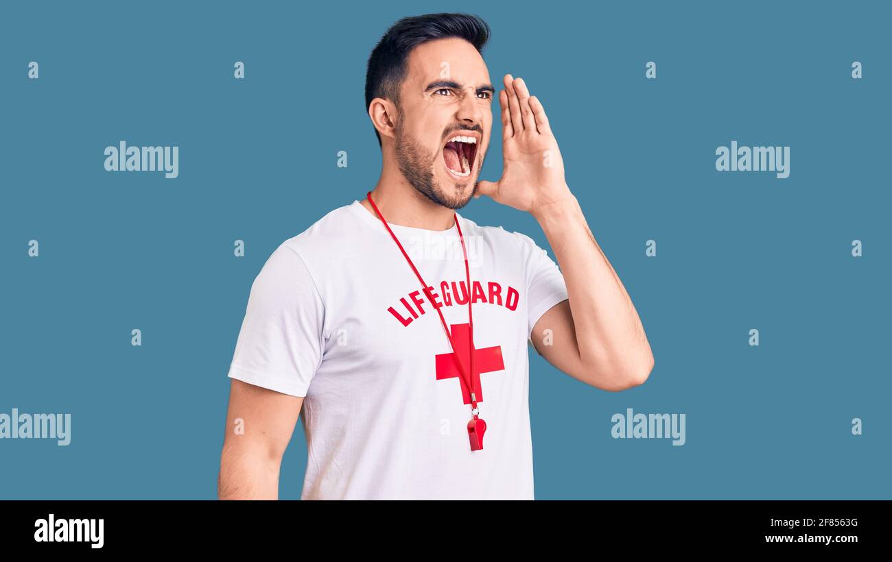 Lifeguard talking hi-res stock photography and images - Alamy