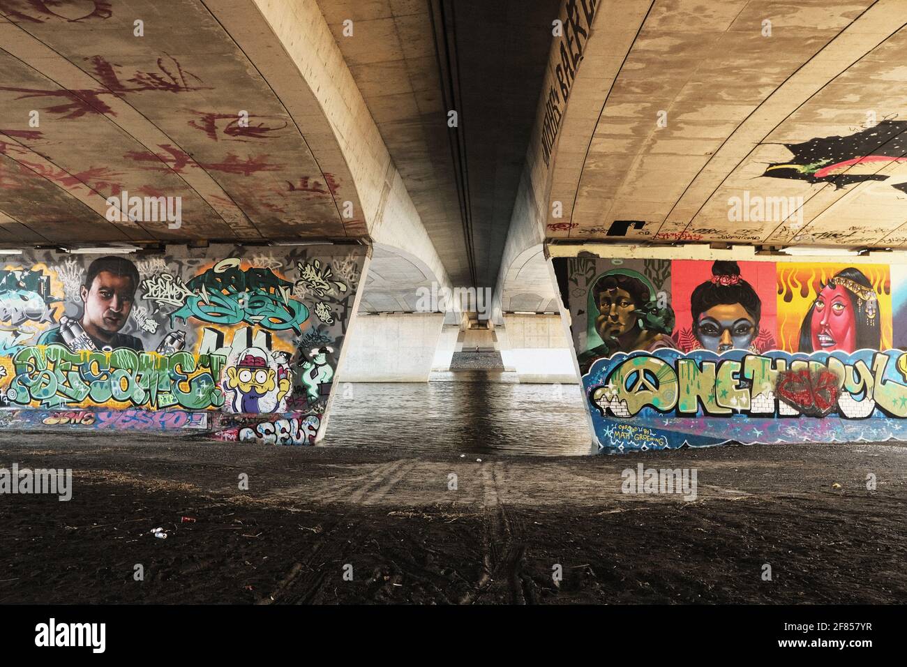 Legal Graffiti Wall (free space) - Rideau River underneath the Bronson Avenue bridge. One of ...