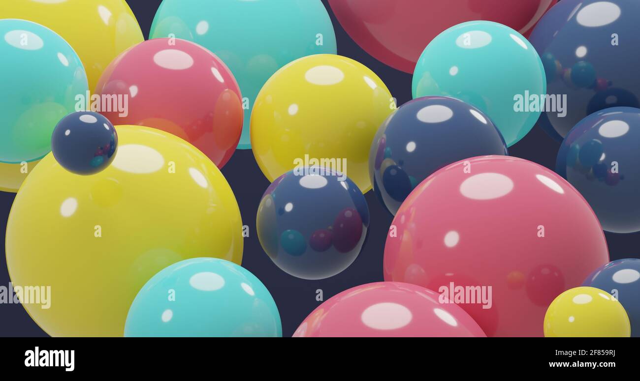 3D multicolored spheres background. 3D rendering illustration Stock ...
