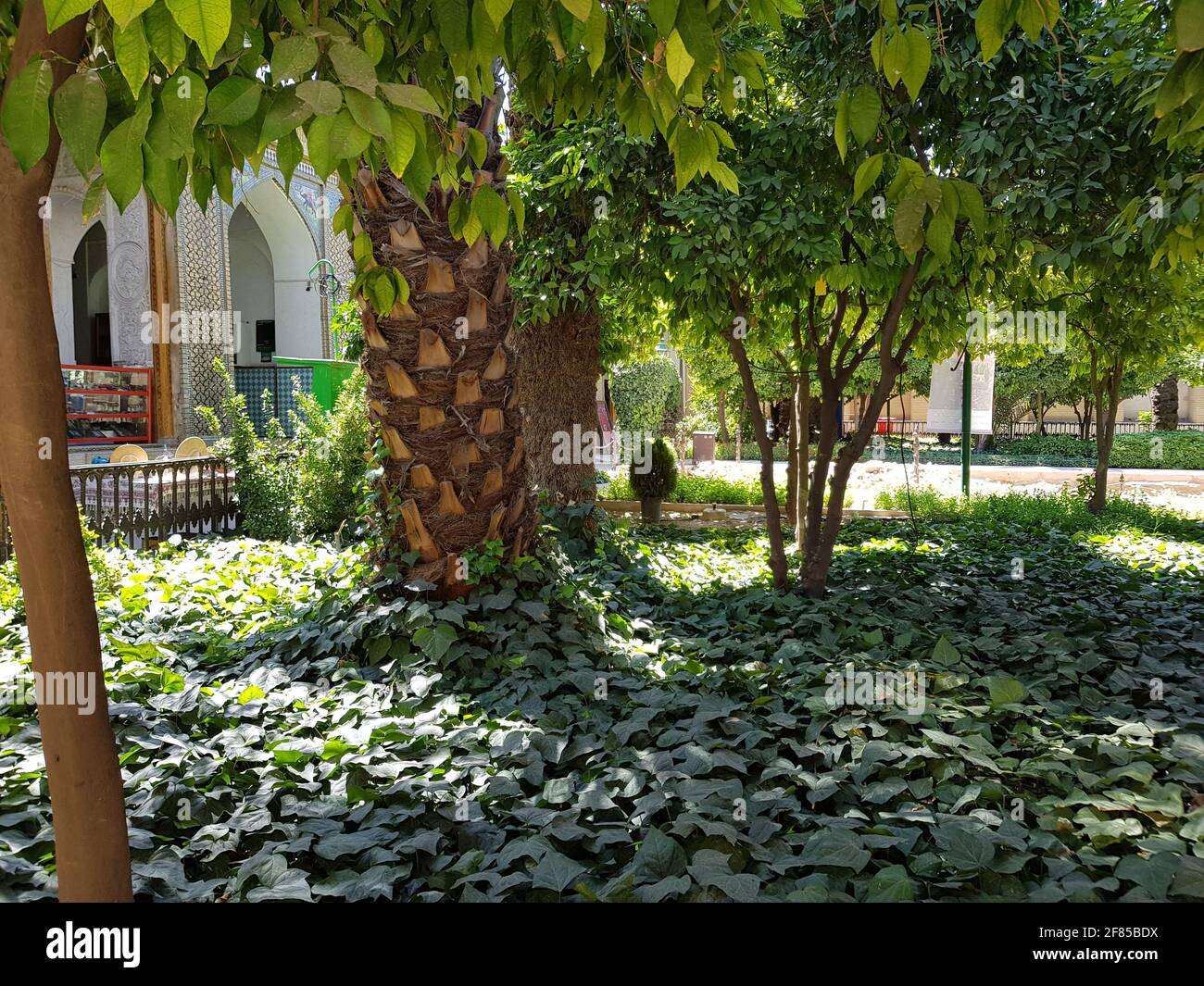 shiraz, iran - april 12, 2017: tourism photo of beautiful gardens in ...