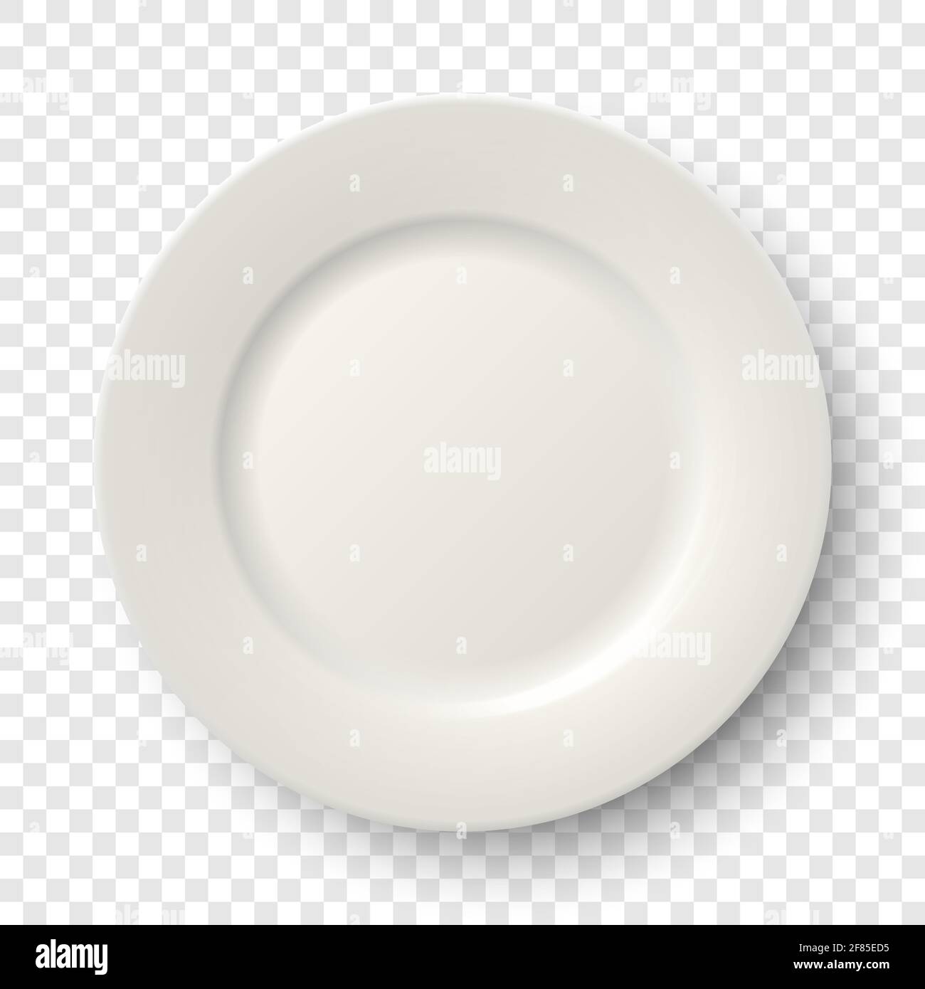 Vector 3d Realistic Ceramic, Porcelain Empty Dish White Plate Icon ...