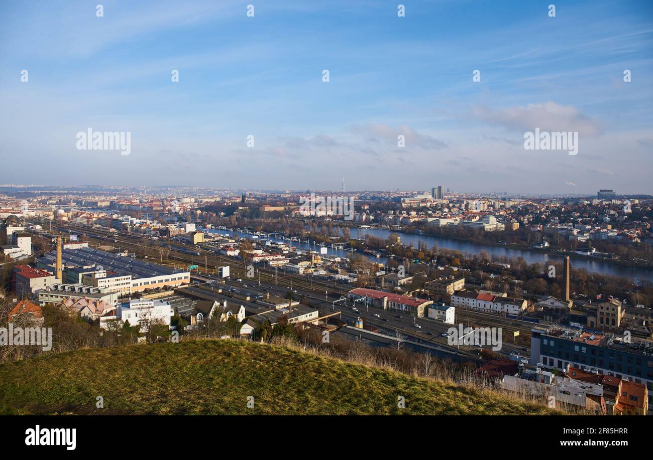 Panorama view of Prague from Devin Hill Stock Photo - Alamy