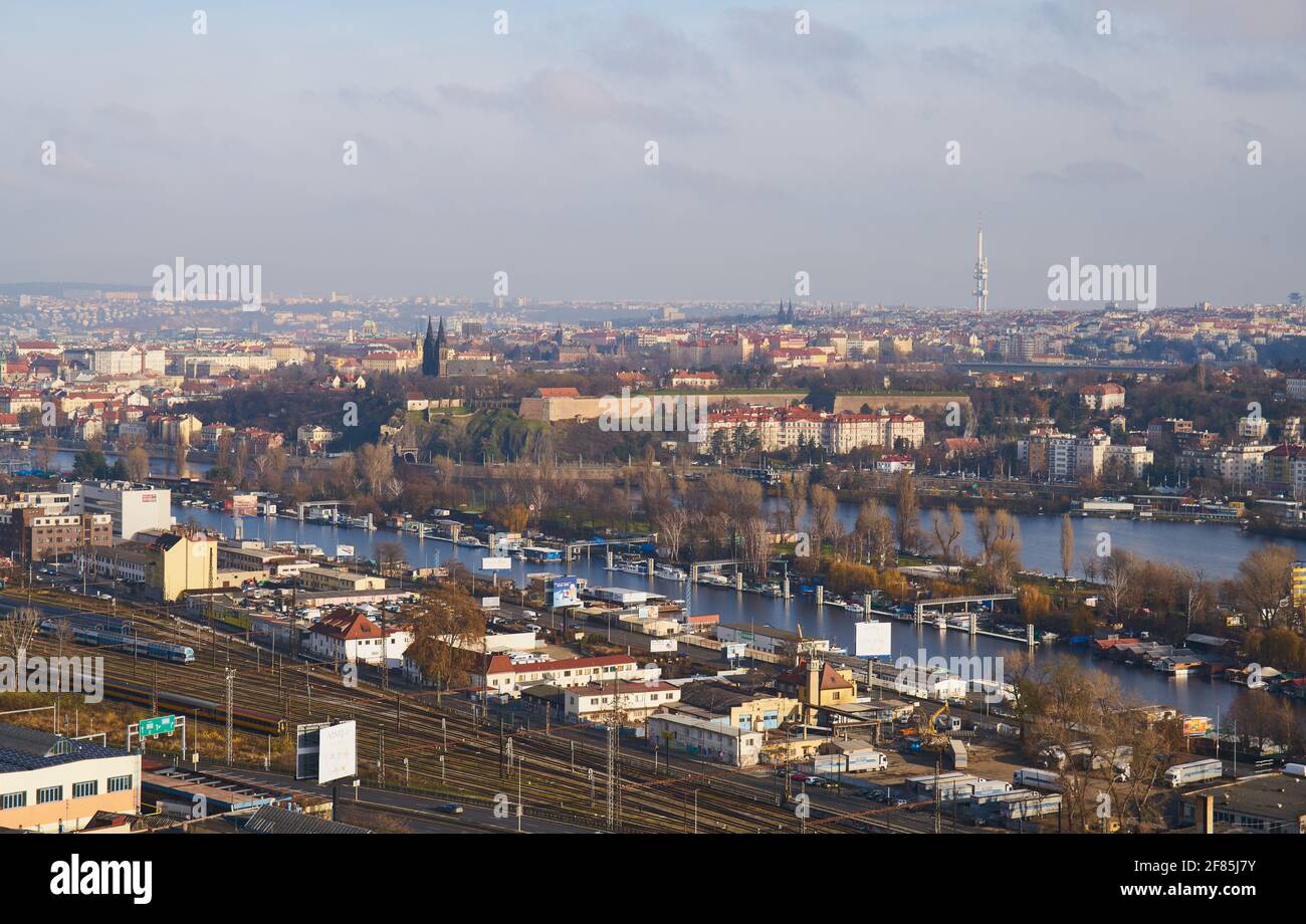 Panorama view of Prague from Devin Hill Stock Photo - Alamy