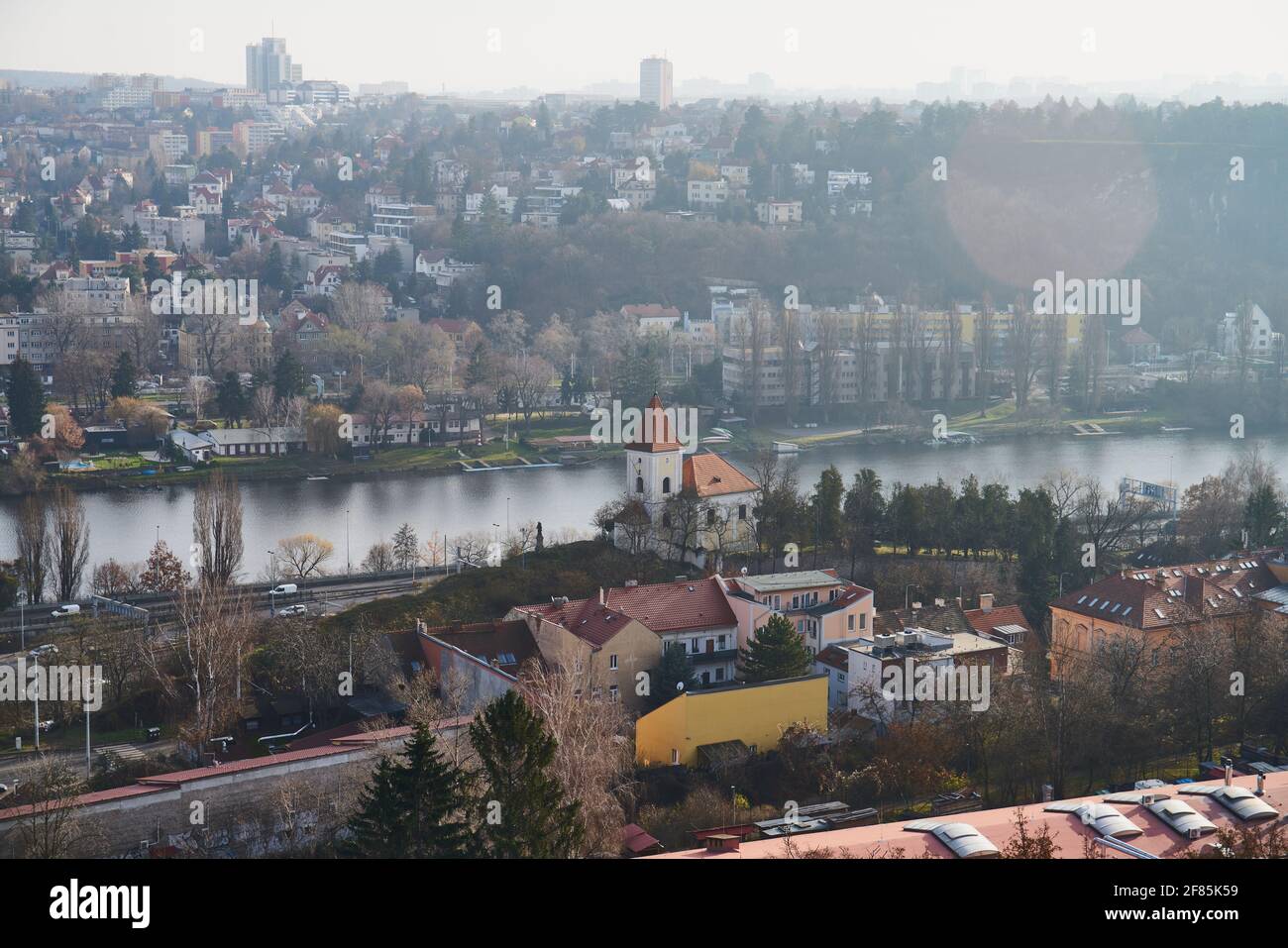 Panorama view of Prague from Devin Hill Stock Photo - Alamy