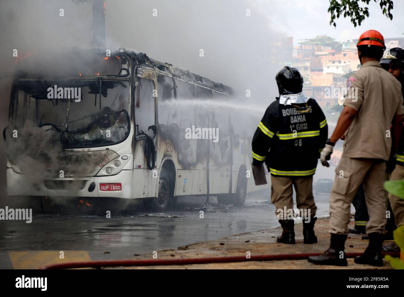 salvador, bahia / brazil - january 23, 2015: a member of the fire ...