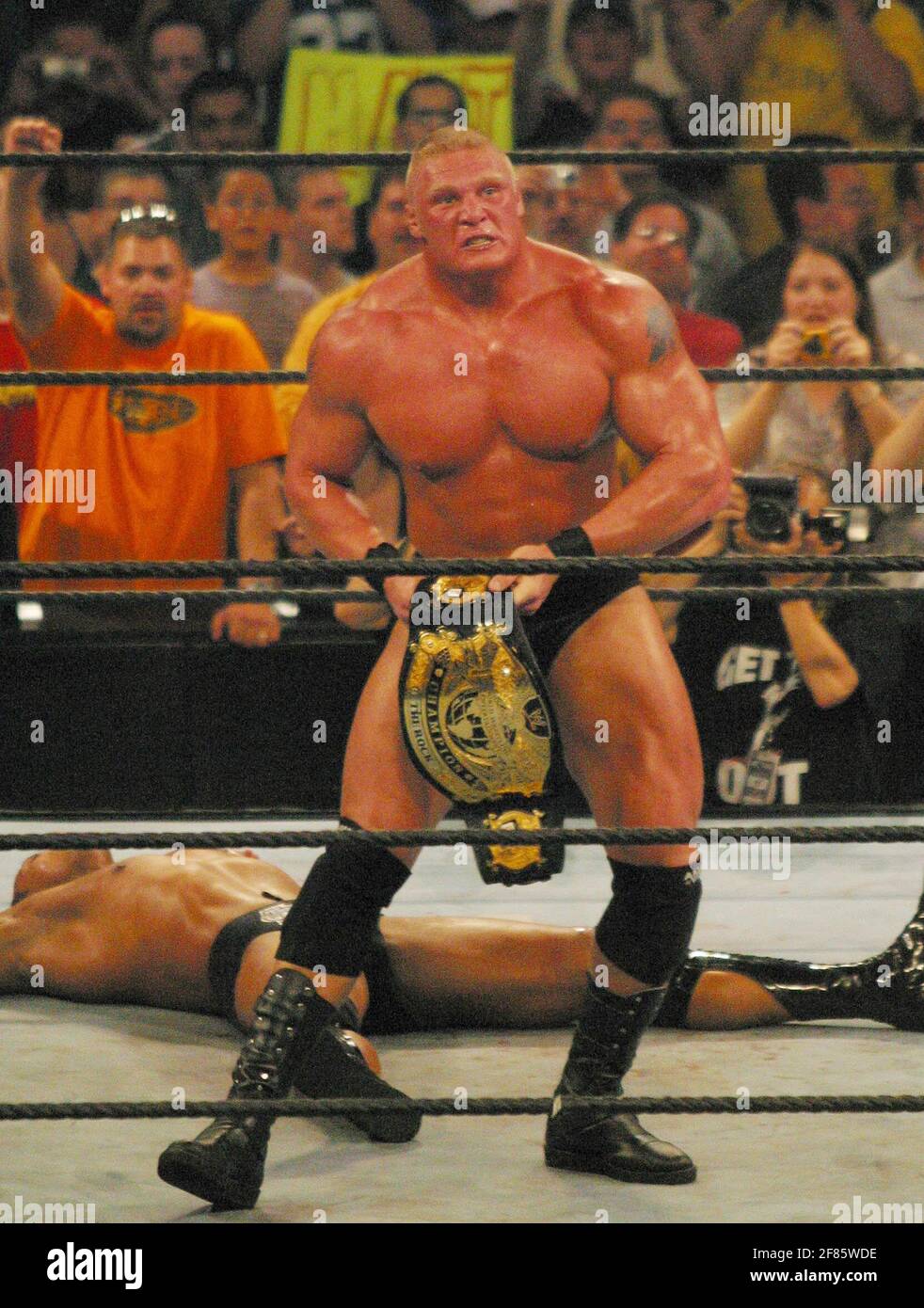 Brock Leanar Dwayne The Rock Johnson 2002 Photo By John Barrett ...