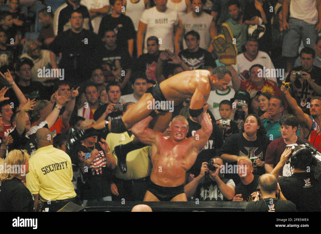Brock Leanar Dwayne The Rock Johnson 2002 Photo By John Barrett ...