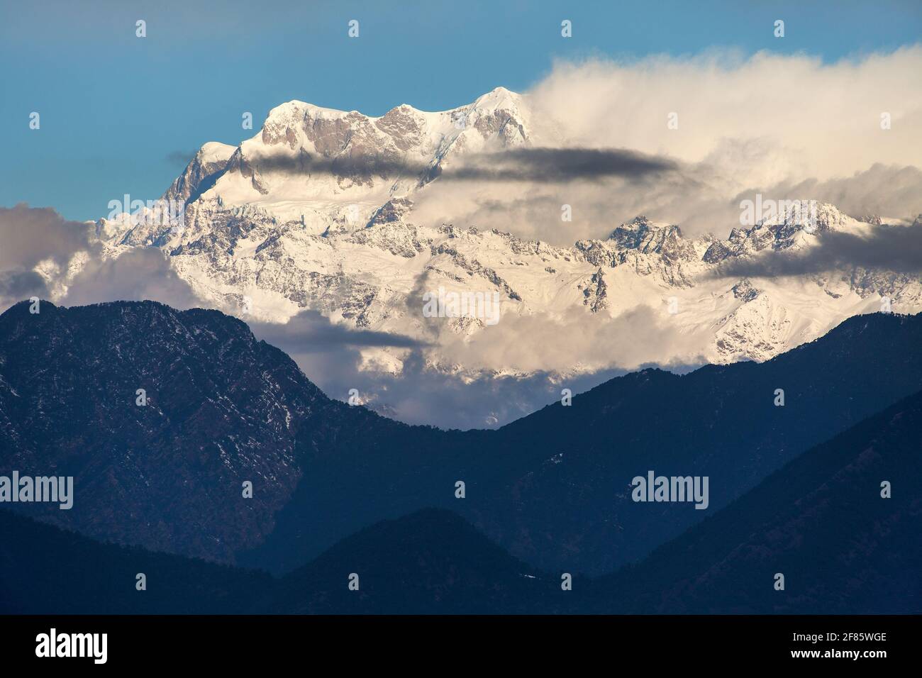 Mount Chaukhamba evening view, Himalaya, Indian Himalayas, great Himalayan range, Uttarakhand ...