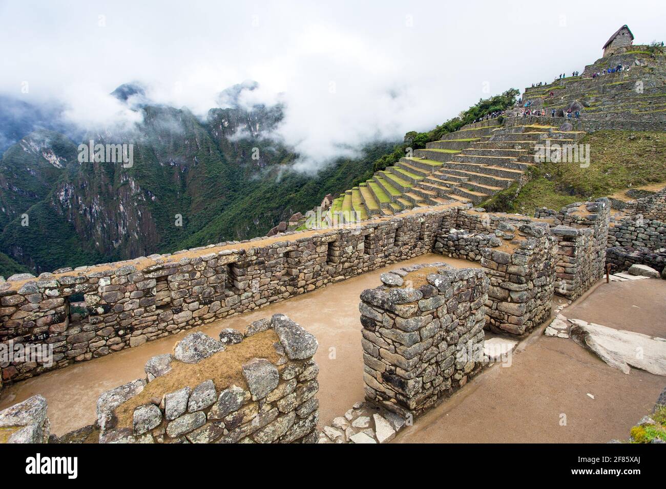 Machu Picchu, panoramic view of peruvian incan town, unesco world ...