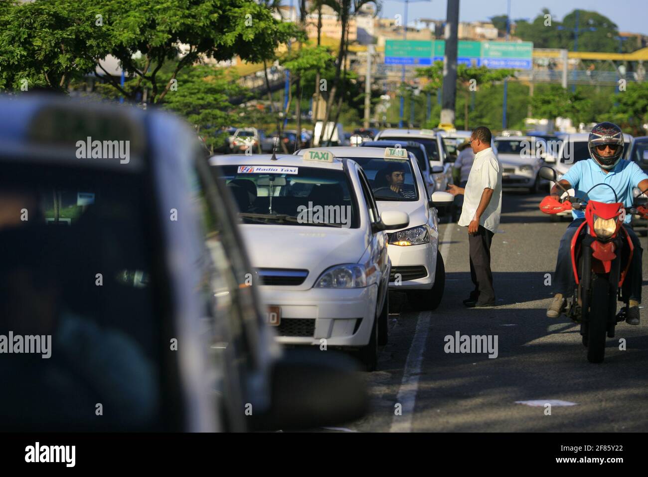 salvador, bahia / brazil - march 10, 2014: Taxi drivers are seen in a ...