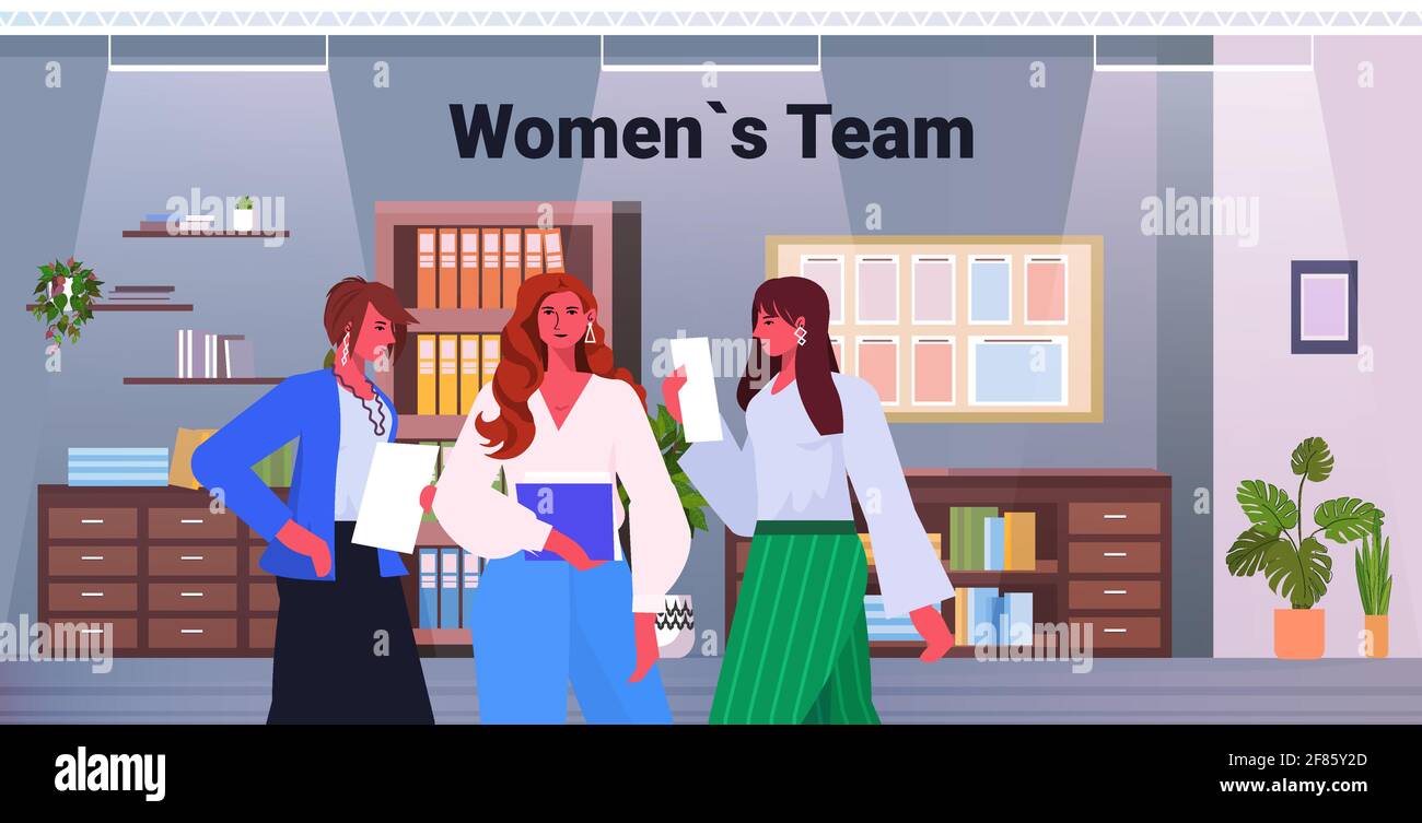 businesswomen leaders in formal wear working together successful ...