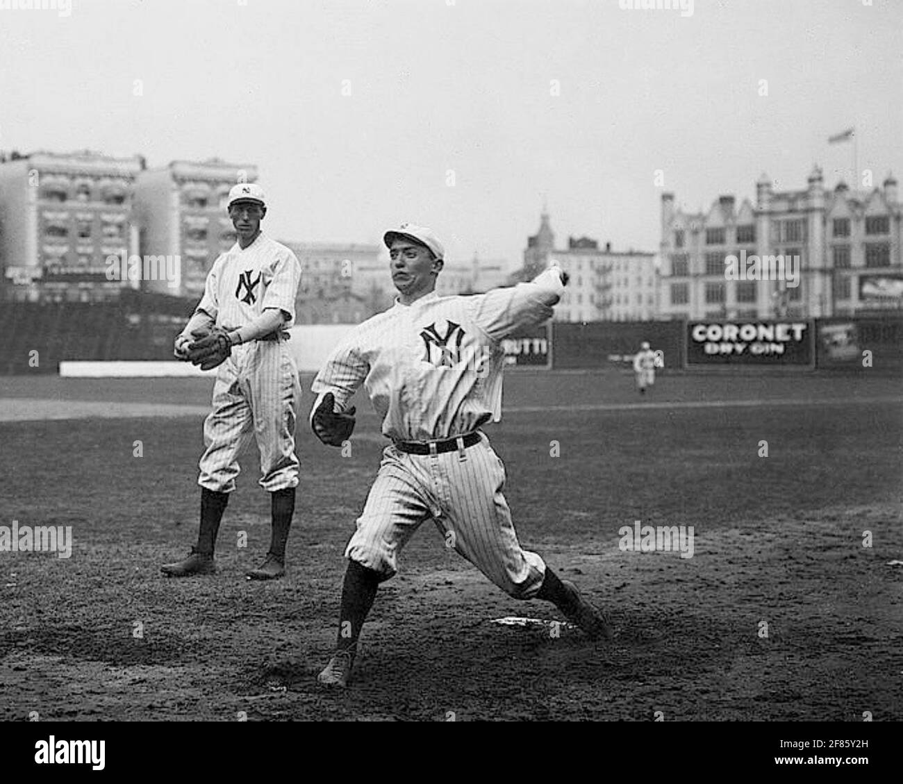 George McConnell & Michael Cann, New York Highlanders, at Hilltop Park ...