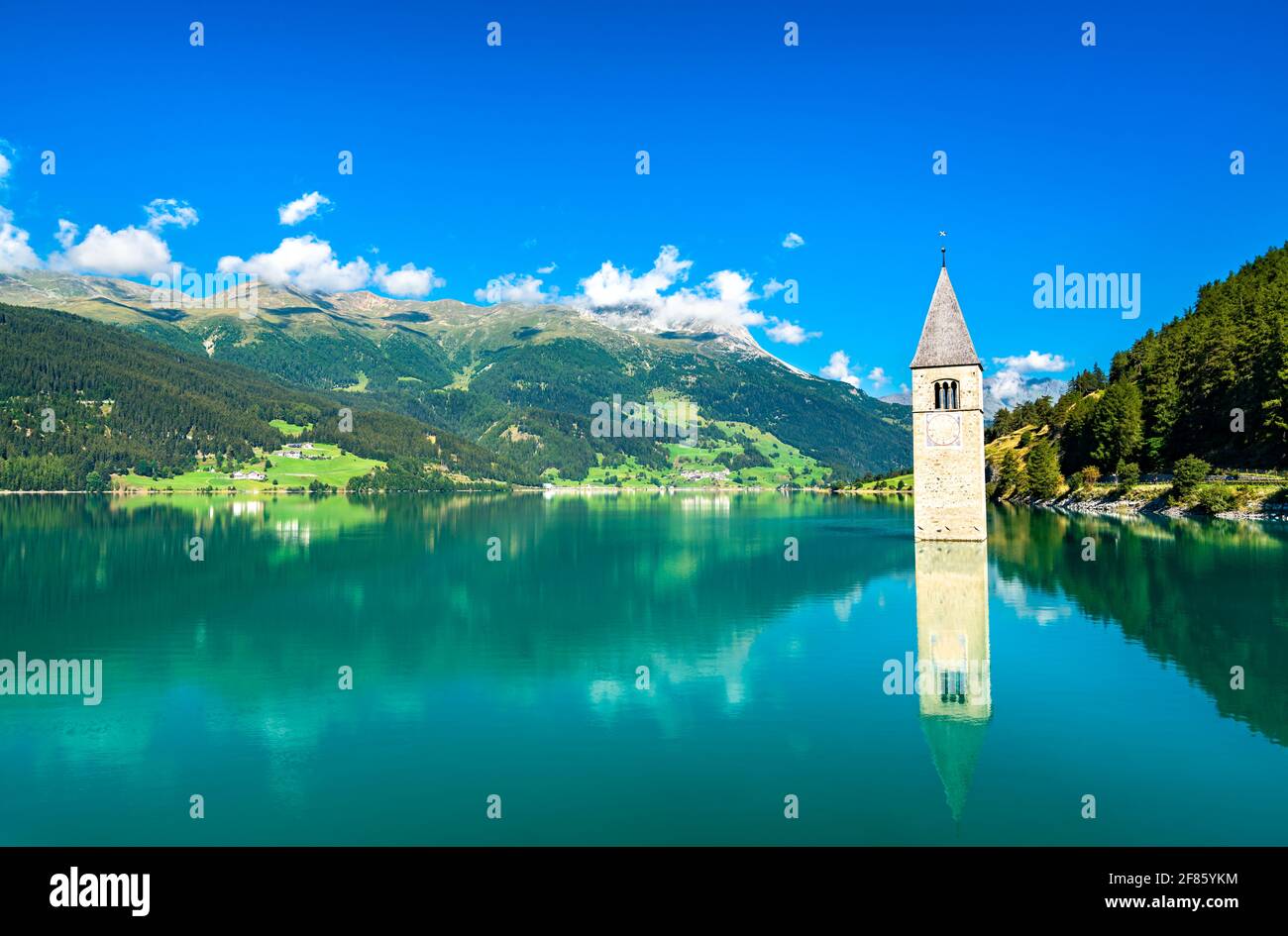 Lake reschen bell tower hi-res stock photography and images - Alamy