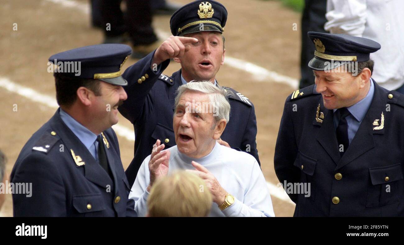 NORMAN WISDOM NATIONAL HERO IN ALBANIA AT THE ENGLAND TRAINING SESSION ...