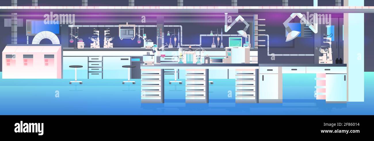 modern lab interior empty no people chemical laboratory with furniture ...