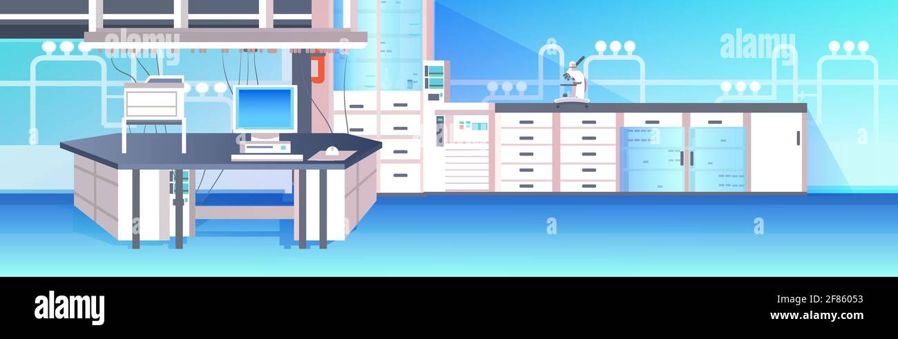 modern lab interior empty no people chemical laboratory with furniture ...